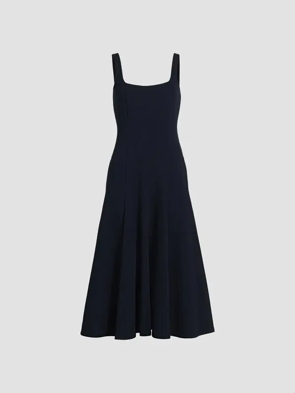 Vince Square Neck Seamed Midi-dress - Eclipse