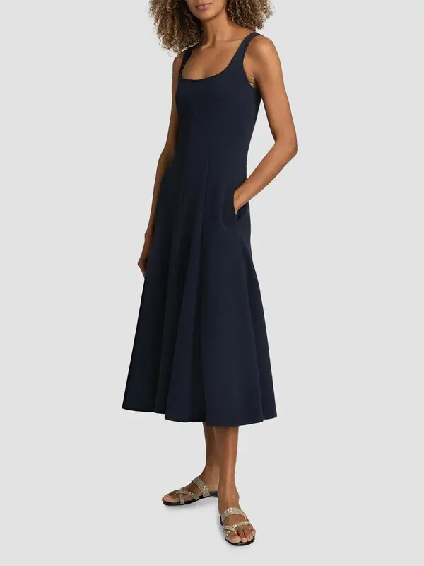 Vince Square Neck Seamed Midi-dress - Eclipse