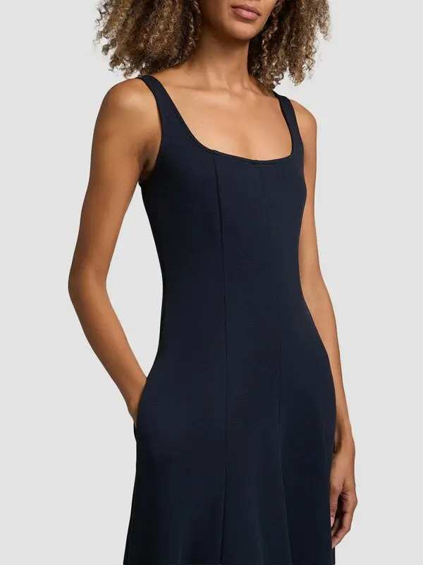 Vince Square Neck Seamed Midi-dress - Eclipse