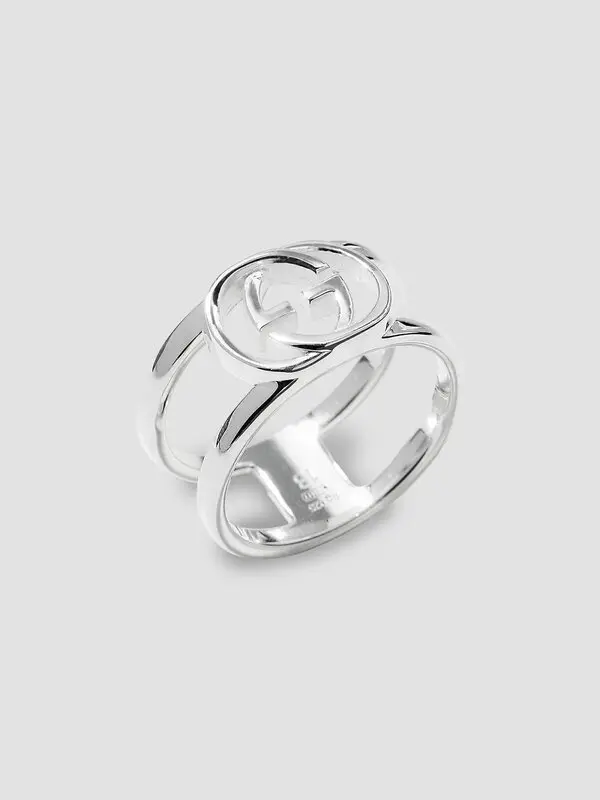 Gucci Interlocking-g Sterling Open Ring - Silver
