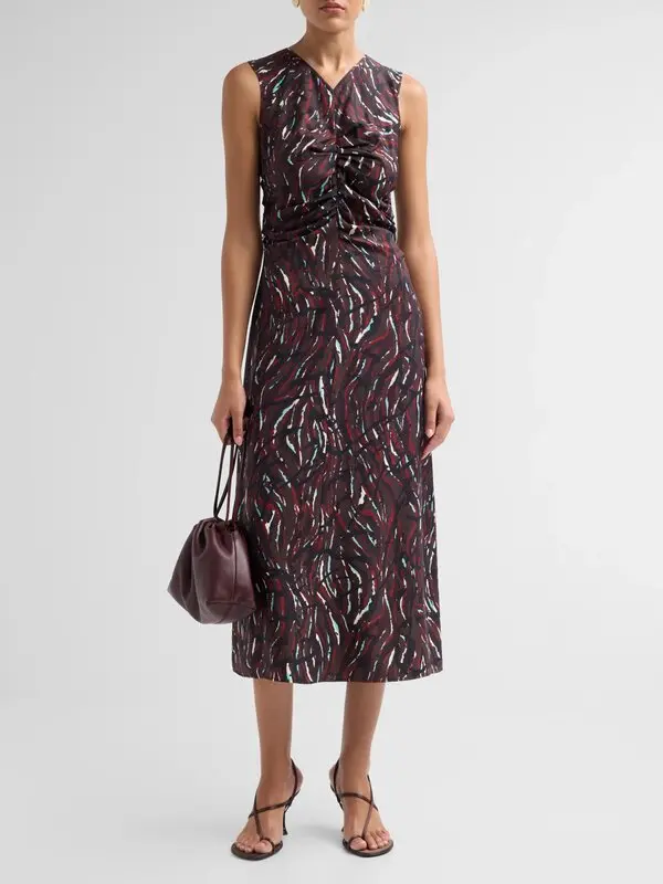 Proenza Schouler White Label Clem Printed Soft Twill Midi Dress