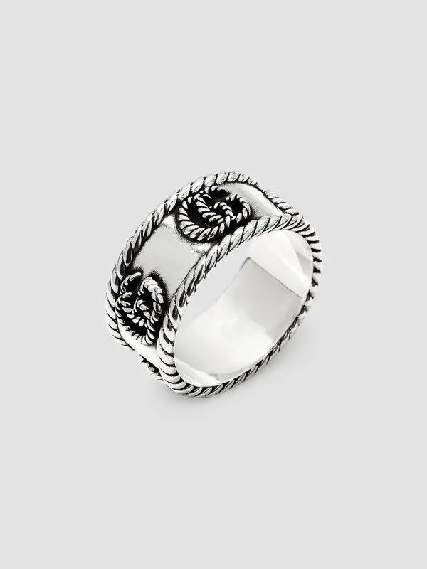 Gucci Gg Marmont Cabled Sterling Band Ring