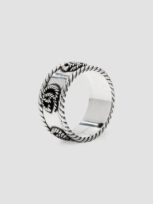 Gucci Gg Marmont Cabled Sterling Band Ring