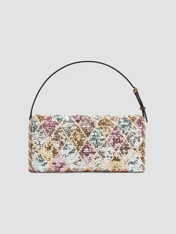 Valentino Garavani Vain Soft Small Top Handle Bag With Rhombelle Embroidery