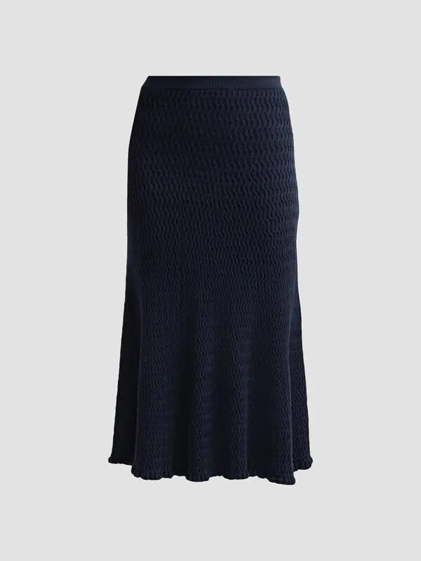 Proenza Schouler White Label Magnolia Cable-knit Midi Skirt - Navy