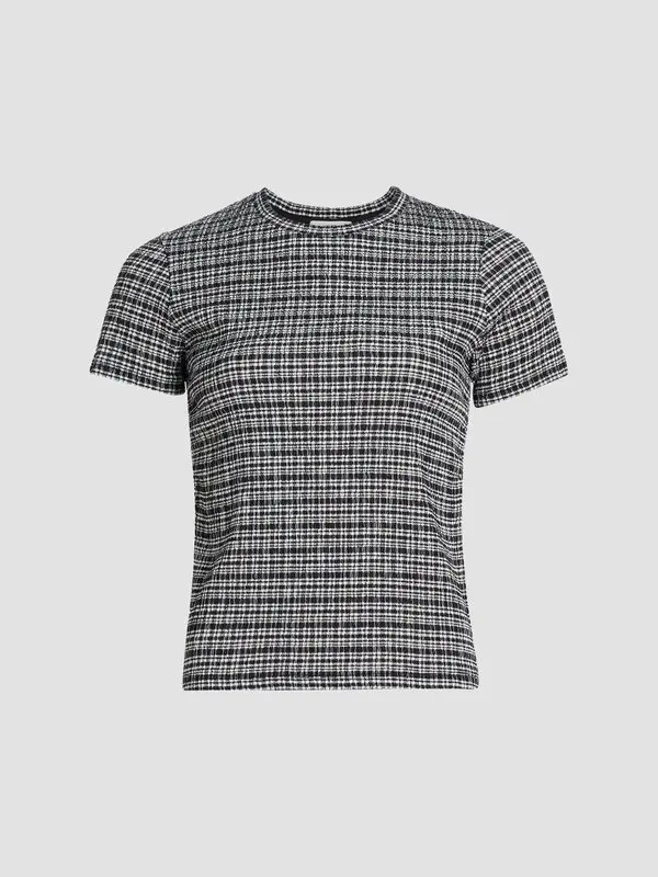 Vince Textured Gingham Cotton-blend Top