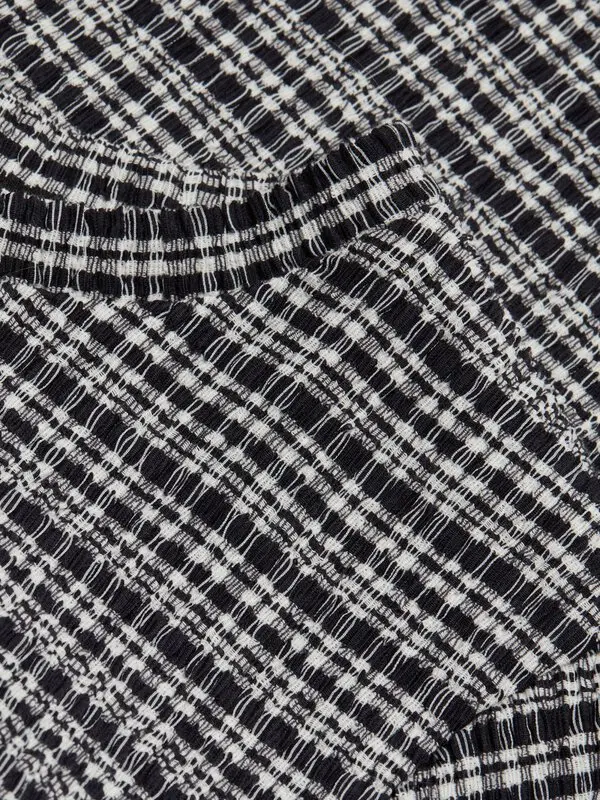 Vince Textured Gingham Cotton-blend Top