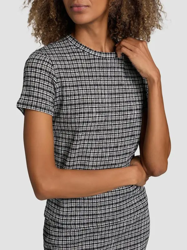 Vince Textured Gingham Cotton-blend Top