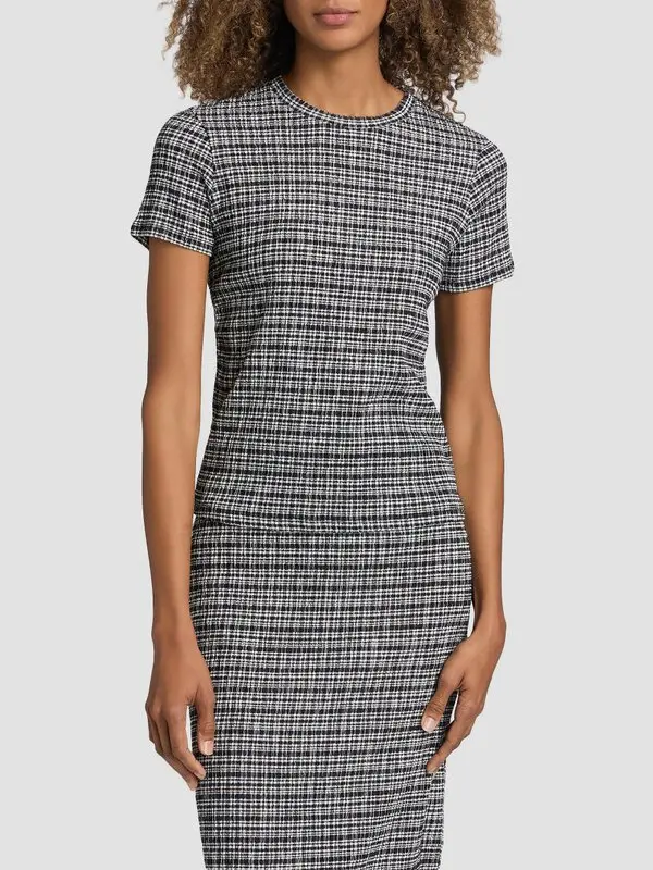 Vince Textured Gingham Cotton-blend Top