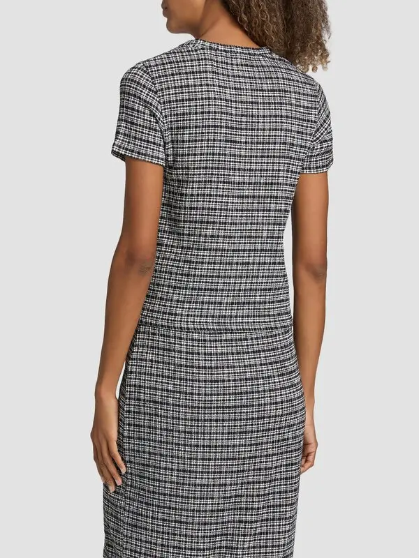 Vince Textured Gingham Cotton-blend Top