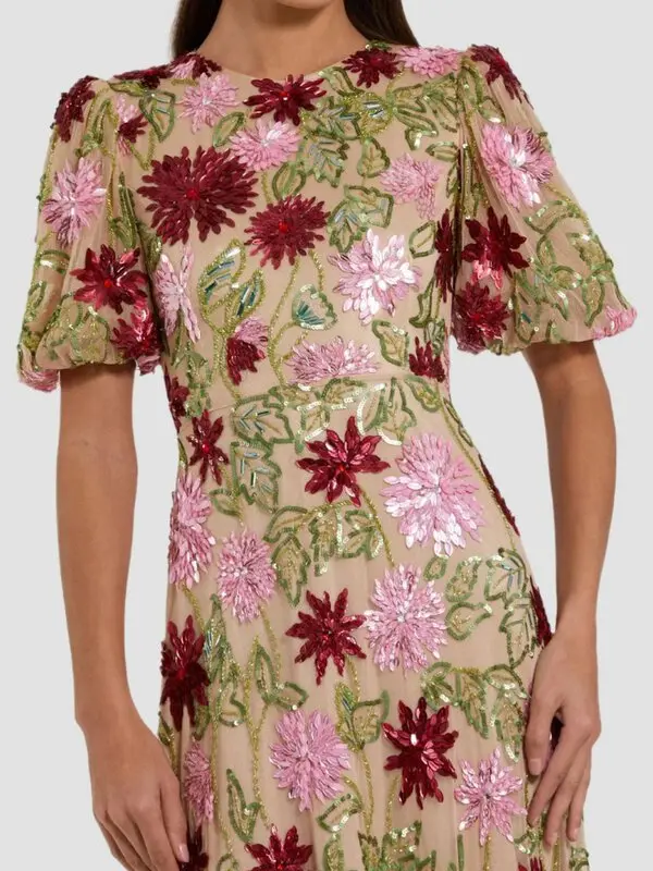 Mac Duggal Evening Floral Beaded Gown