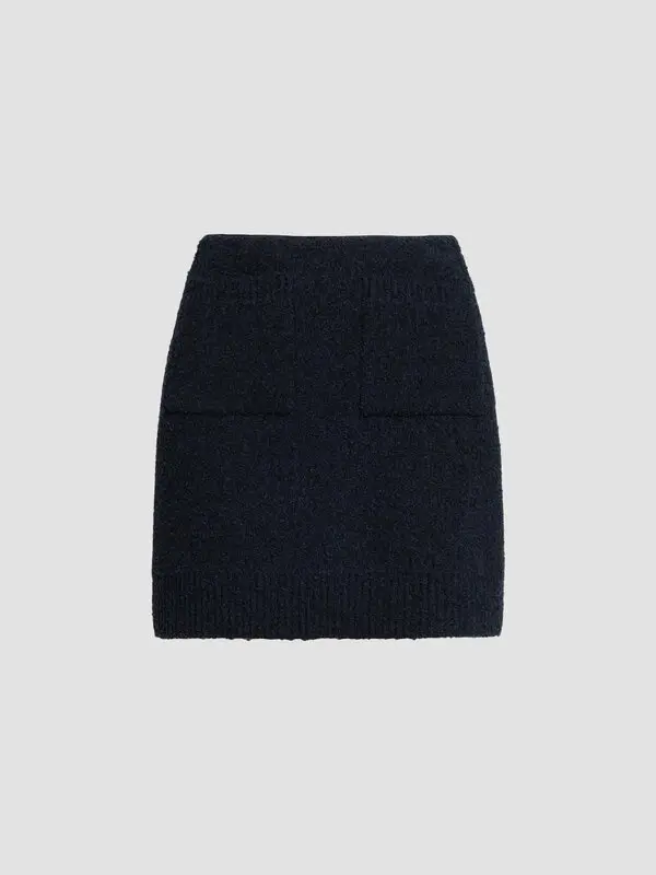 Bottega Veneta Bouclé Knit Miniskirt - Navy