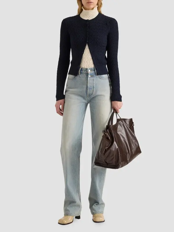 Proenza Schouler White Label Marci Cable-knit Crewneck Cardigan
