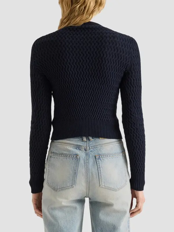 Proenza Schouler White Label Marci Cable-knit Crewneck Cardigan