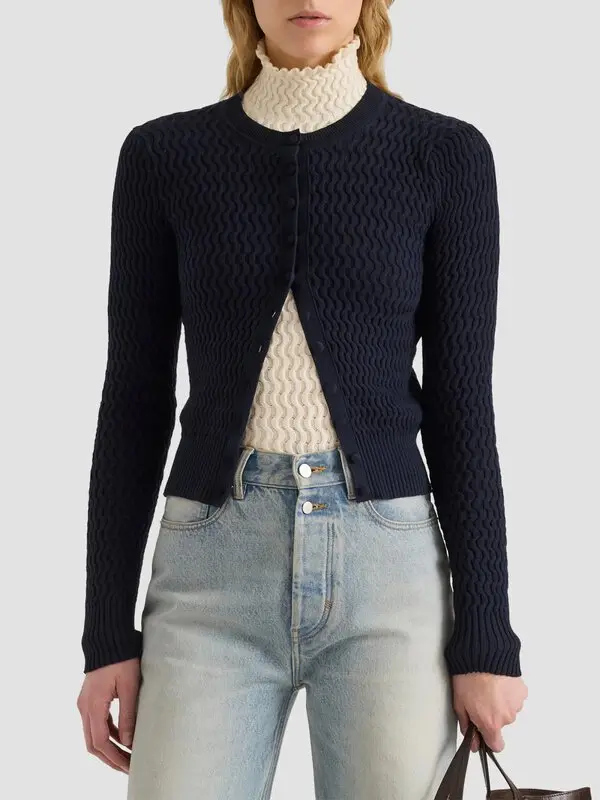 Proenza Schouler White Label Marci Cable-knit Crewneck Cardigan