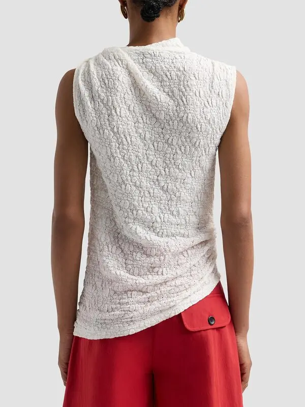 Proenza Schouler White Label Circe Draped Floral Cotton-blend Top