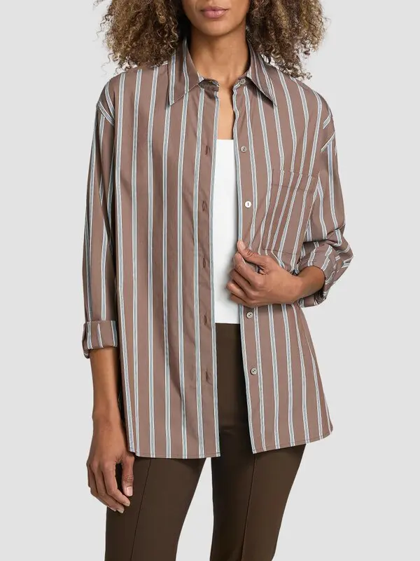 Vince Striped Cotton-nylon Shirt