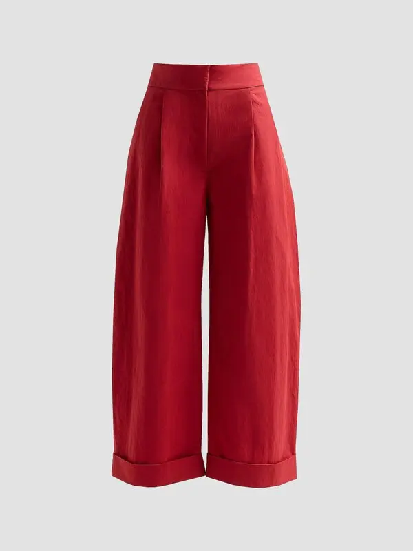 Proenza Schouler White Label Talla Cotton-blend Wide-leg Pants - Brick