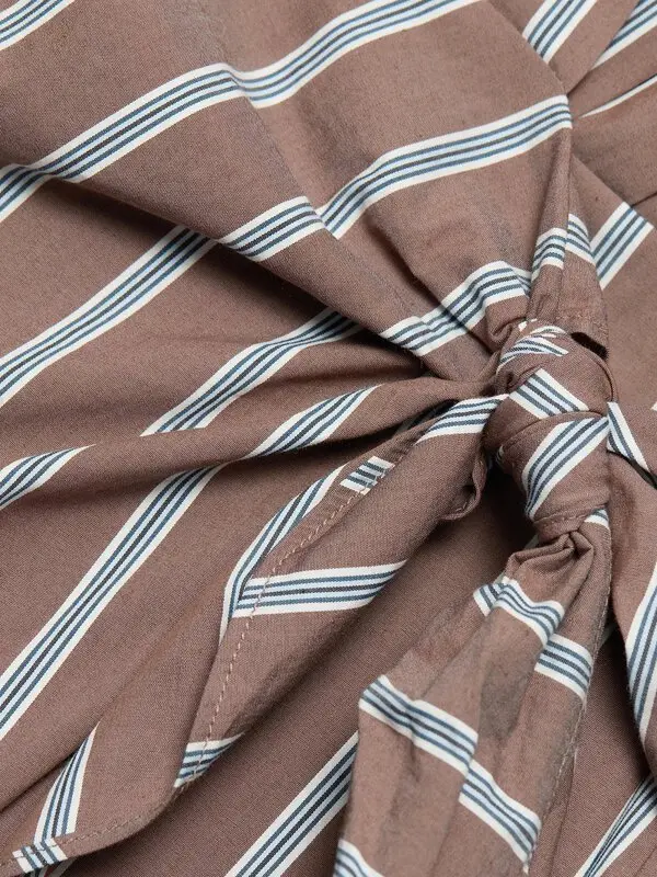 Vince Striped Cotton Wrap Minidress