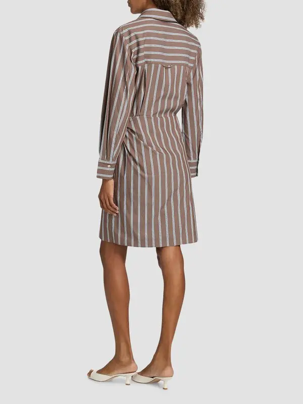Vince Striped Cotton Wrap Minidress