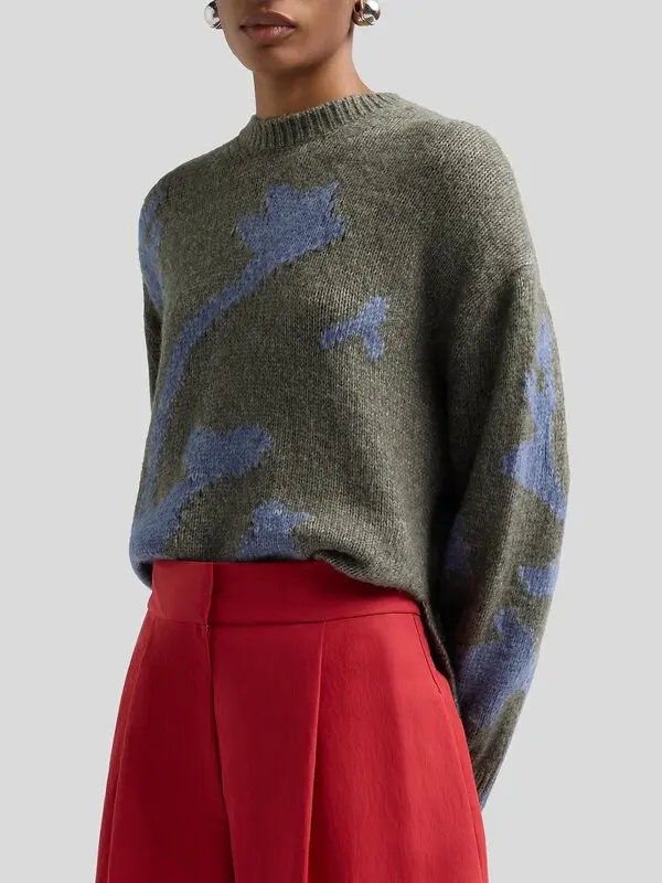 Proenza Schouler White Label Cathy Abstract Rib-knit Sweater