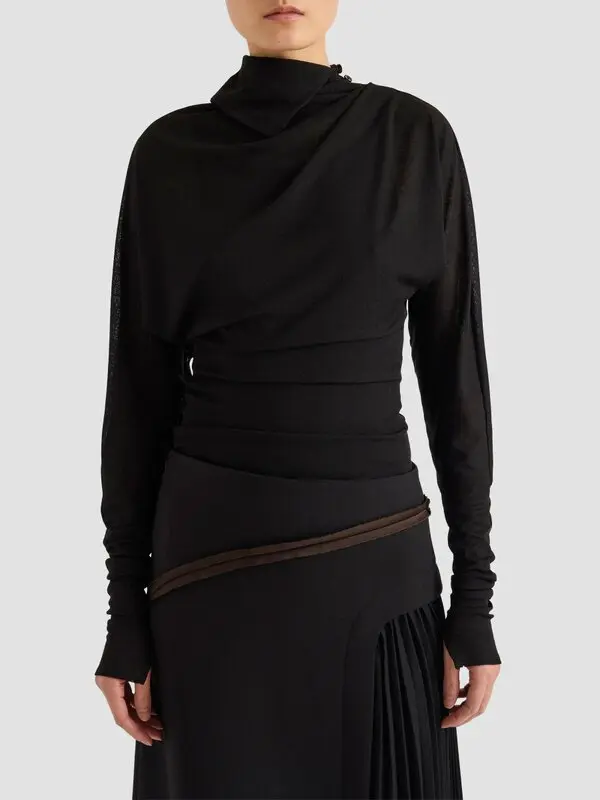 Proenza Schouler Golda Gauzy Jersey Top