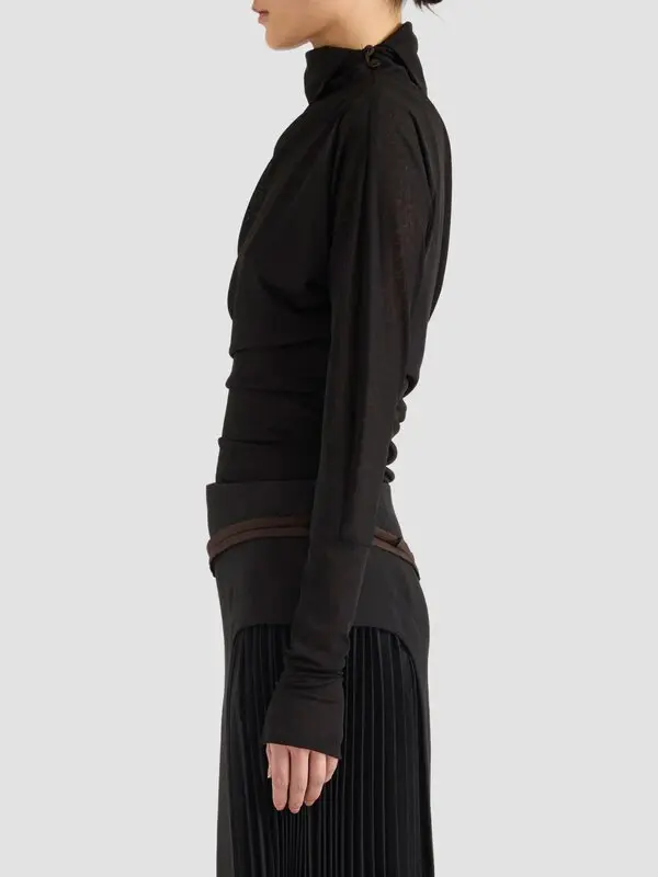 Proenza Schouler Golda Gauzy Jersey Top