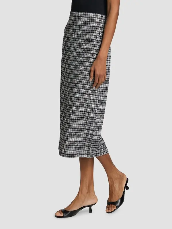 Vince Checked Pencil Midi-skirt - Eclipse Combo