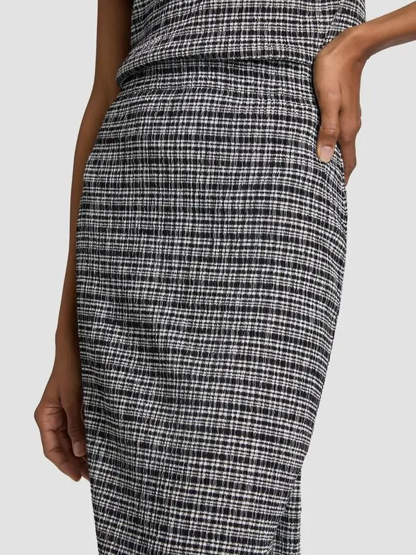 Vince Checked Pencil Midi-skirt - Eclipse Combo
