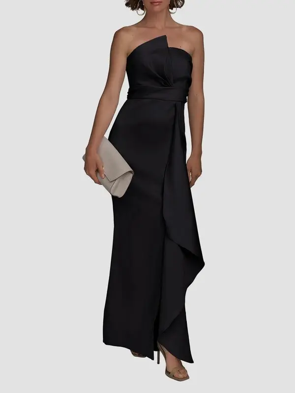 Donna Karan New York Asymmetric Stretch-mikado Gown