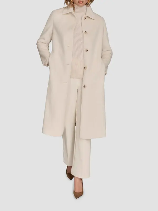 Donna Karan New York Faux-fur Single-breasted Coat