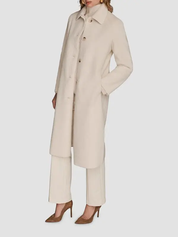 Donna Karan New York Faux-fur Single-breasted Coat