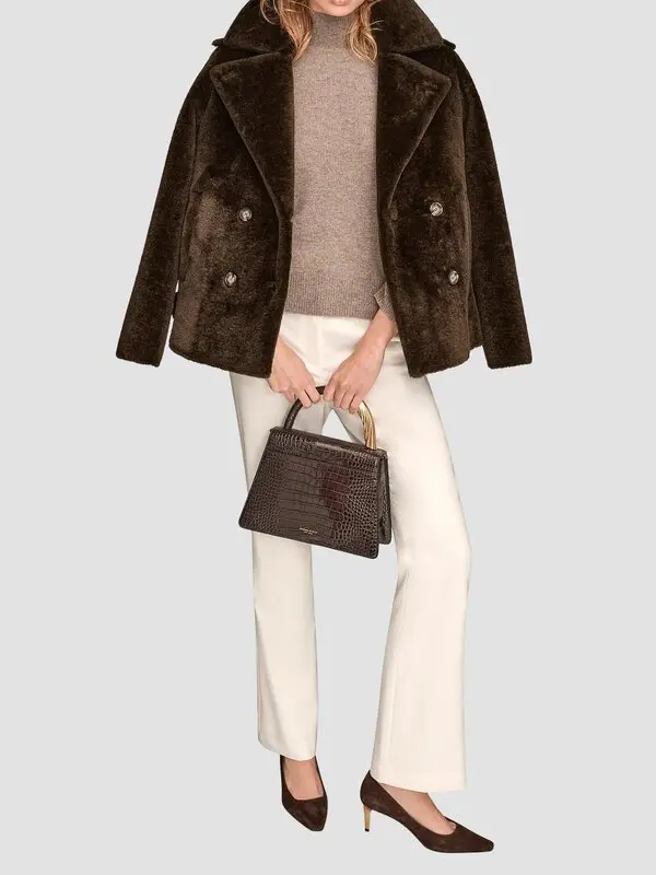 Donna Karan New York Faux-fur Double-breasted Coat