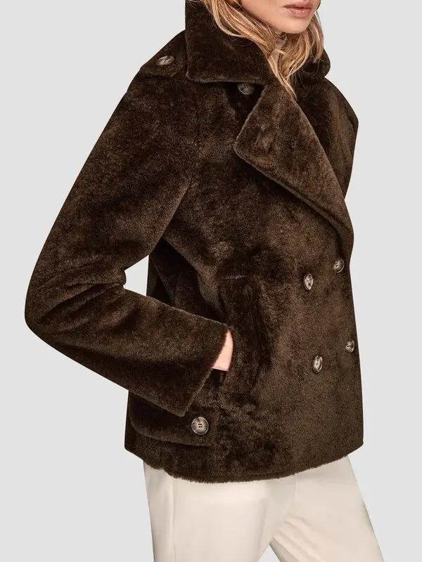 Donna Karan New York Faux-fur Double-breasted Coat
