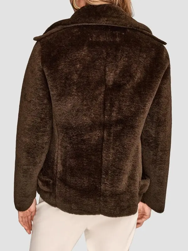 Donna Karan New York Faux-fur Double-breasted Coat