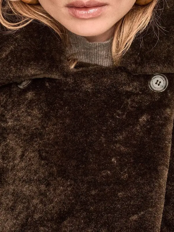 Donna Karan New York Faux-fur Double-breasted Coat
