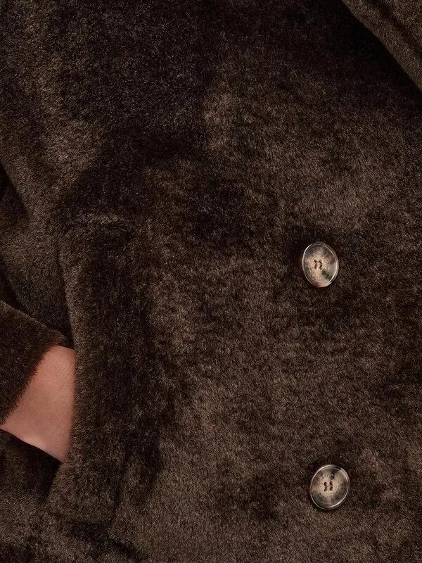 Donna Karan New York Faux-fur Double-breasted Coat