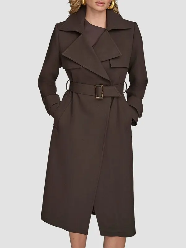 Donna Karan New York Belted Notched-collar Trench Coat