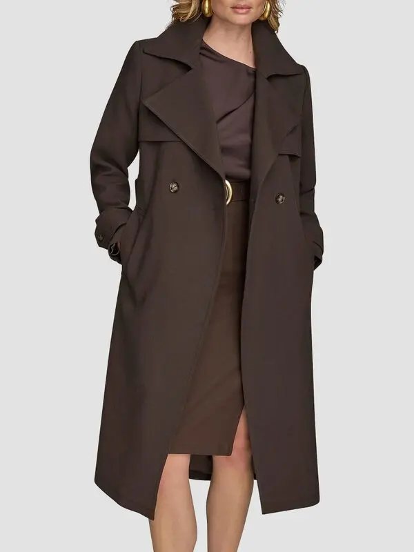 Donna Karan New York Belted Notched-collar Trench Coat