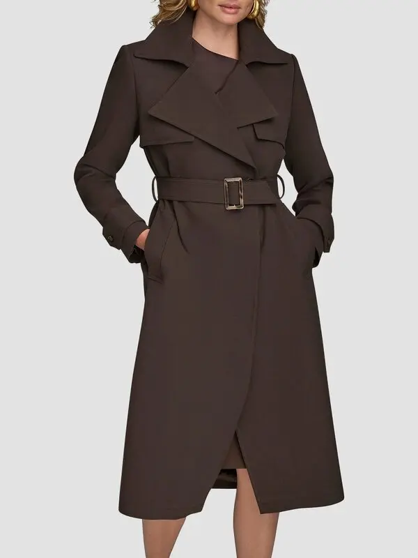 Donna Karan New York Belted Notched-collar Trench Coat