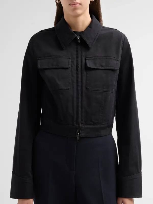 Vince Shrunken Cotton-blend Twill Jacket - Black