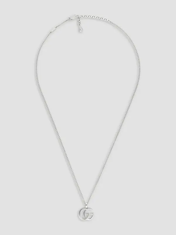 Gucci Gg Marmont Sterling Logo Pendant Necklace