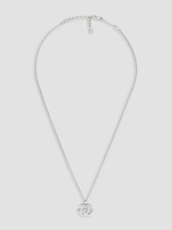 Gucci Gg Marmont Sterling Logo Pendant Necklace