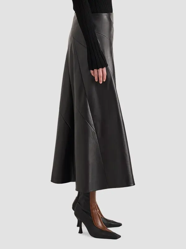 Proenza Schouler Kenza Leather A-line Midi Skirt