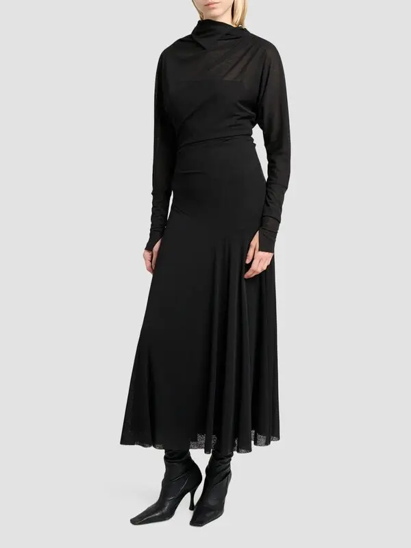 Proenza Schouler Golda Draped Jersey Midi Dress