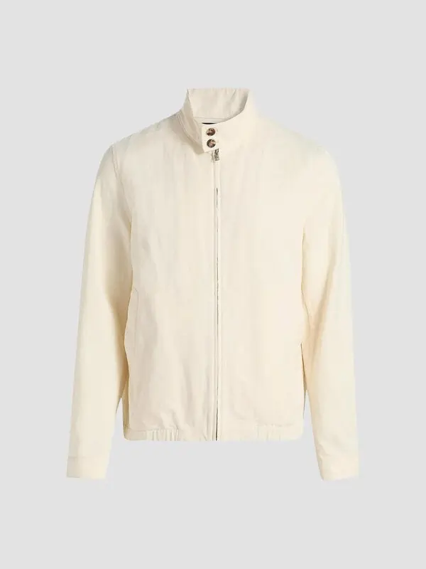 Vince Cotton-linen Bomber Jacket - Blanco