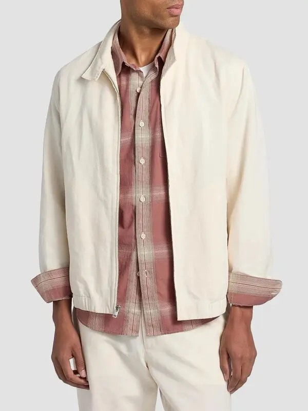 Vince Cotton-linen Bomber Jacket - Blanco