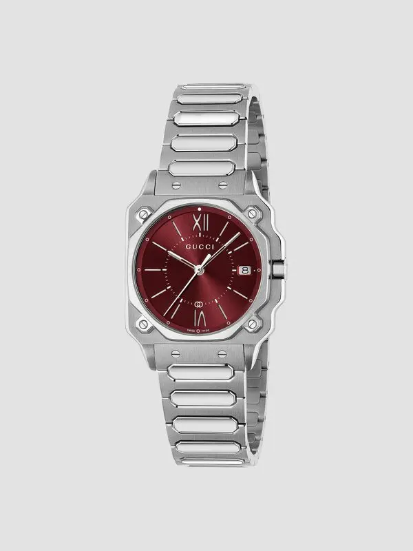 Gucci G-flat 30mm Roman Numeral Bracelet Watch - Red