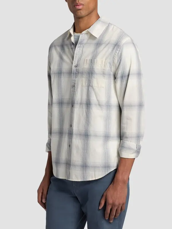 Vince Townes Plaid Cotton Shirt - Blanco Hawk