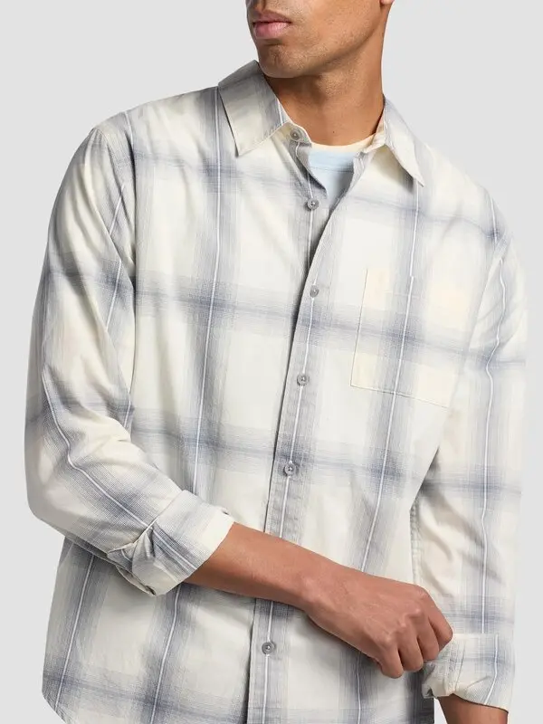 Vince Townes Plaid Cotton Shirt - Blanco Hawk